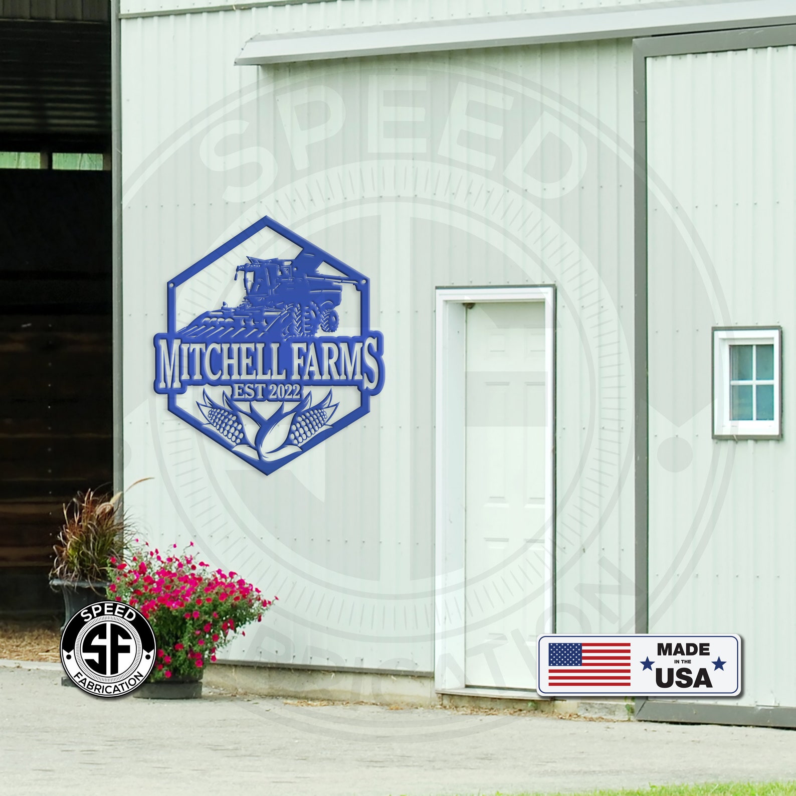 Custom Farm Sign With Combine Corn Farming Sign - Etsy