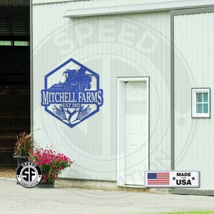 Custom Farm Sign With Combine Corn Farming Sign | Etsy