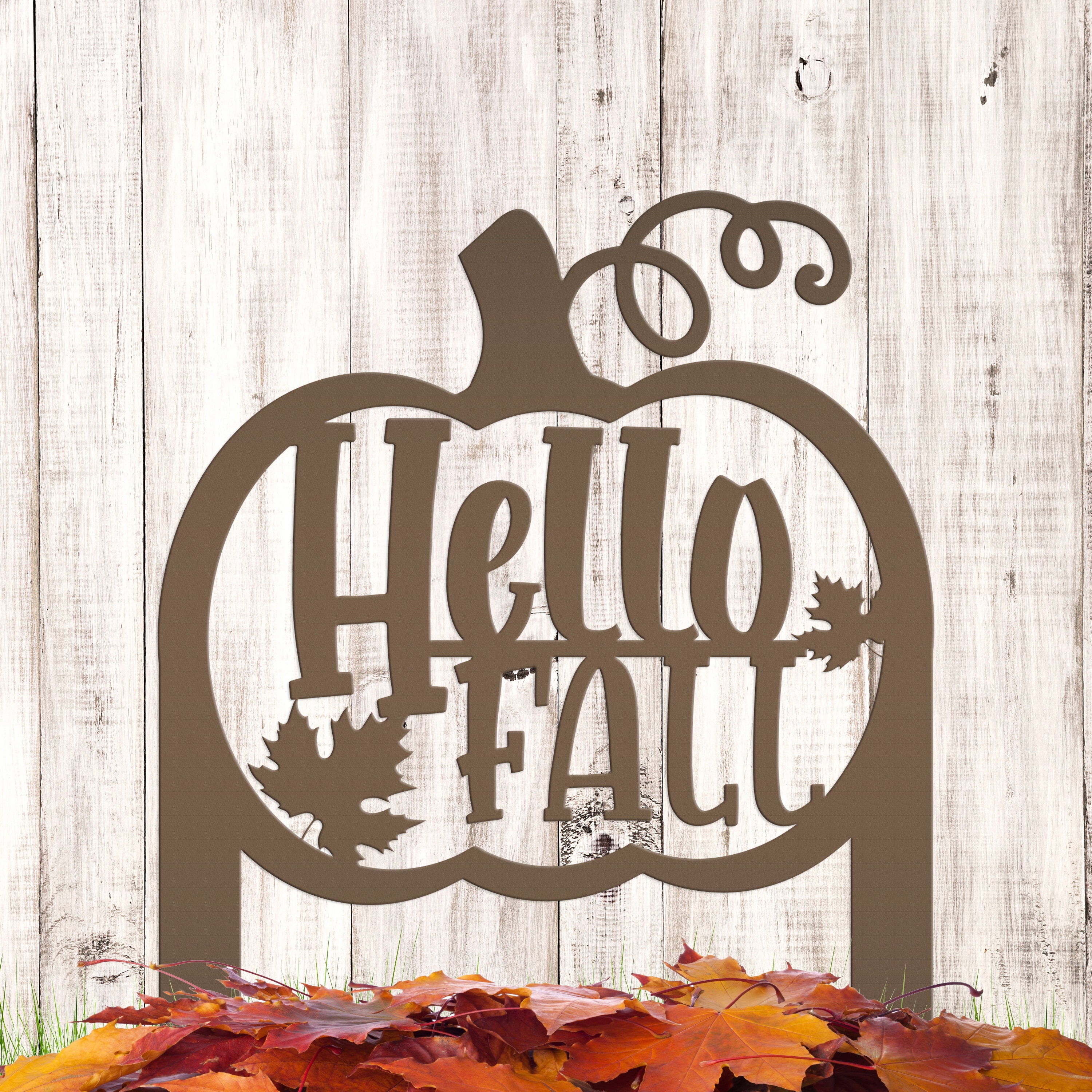 Fall Metal Yard Stake, Outdoor Hello Fall Pumpkin Decor, Seasonal Front ...