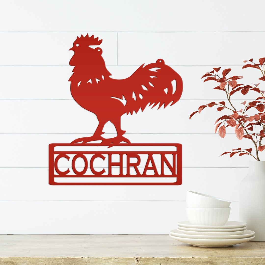 Rooster Decor Metal Sign, Farmhouse Signage, Rustic Home Decor ...