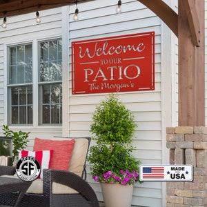 Custom Welcome to Our Patio Sign Personalized Outdoor Sign - Etsy