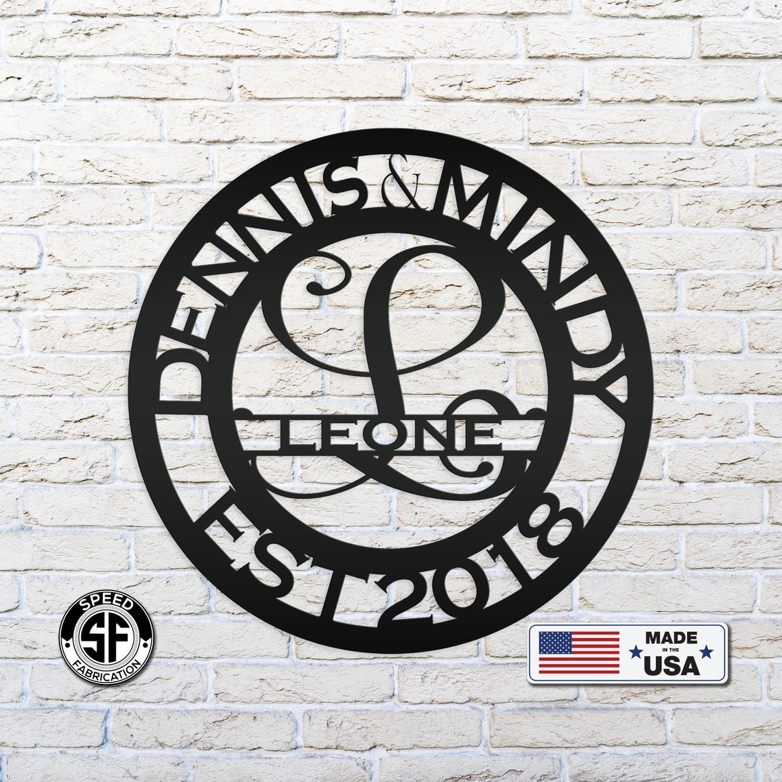 Round Personalized Metal Sign Outdoor Monogram Sign Wedding - Etsy