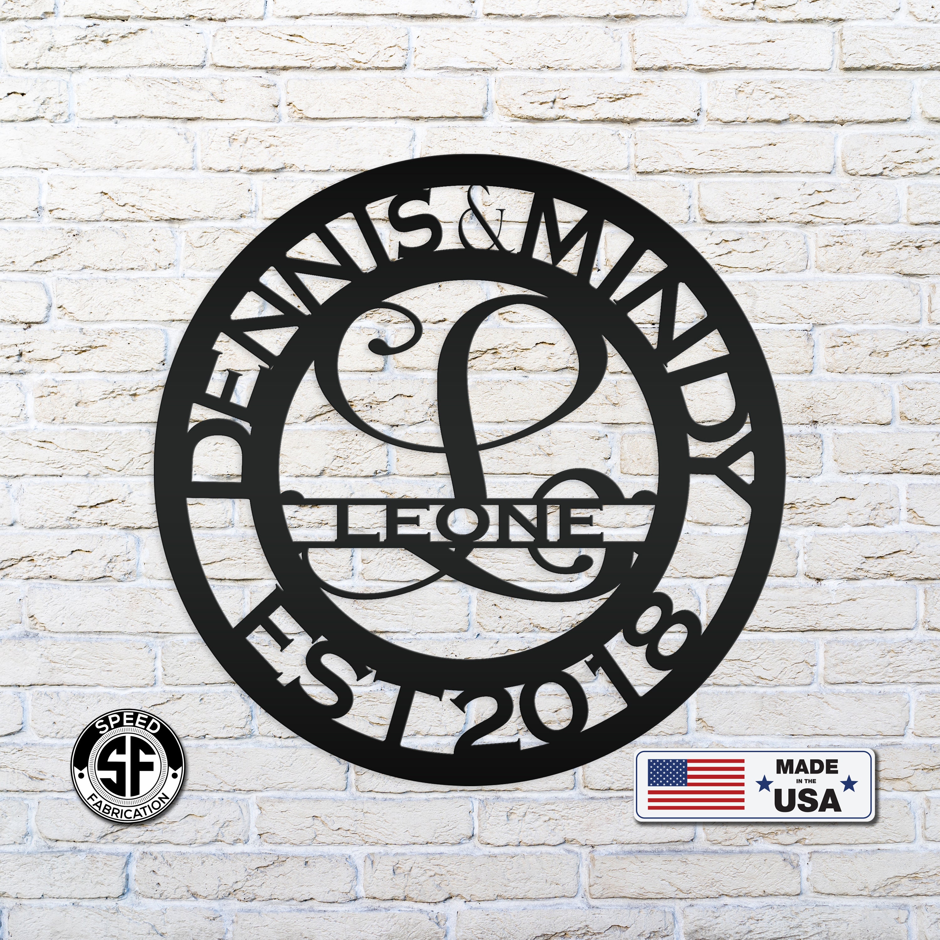 Round Personalized Metal Sign Outdoor Monogram Sign Wedding - Etsy