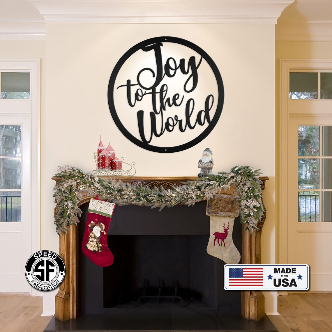 Round Joy to the World Christmas Décor Metal Sign - Etsy
