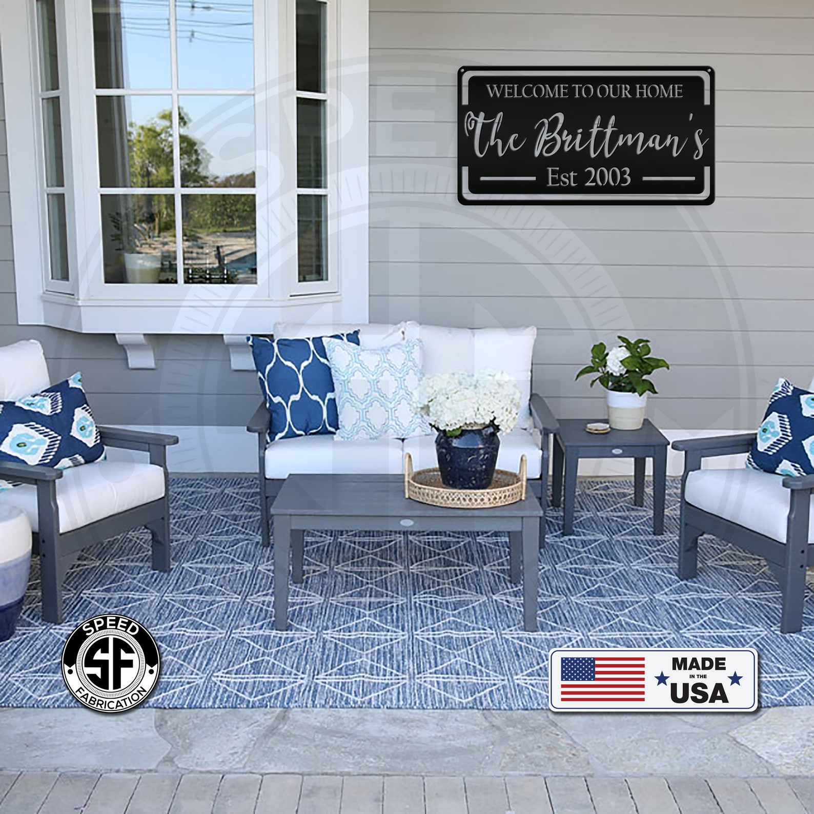 Personalized Rectangle Metal Porch Welcome Sign - Etsy