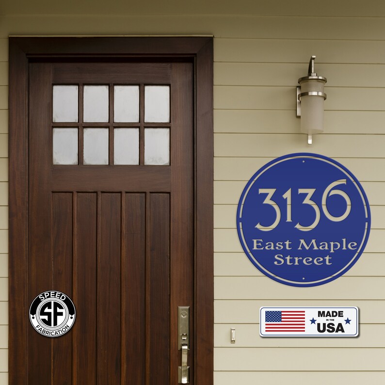 Personalized Round Address Metal Sign Modern Address Sign - Etsy