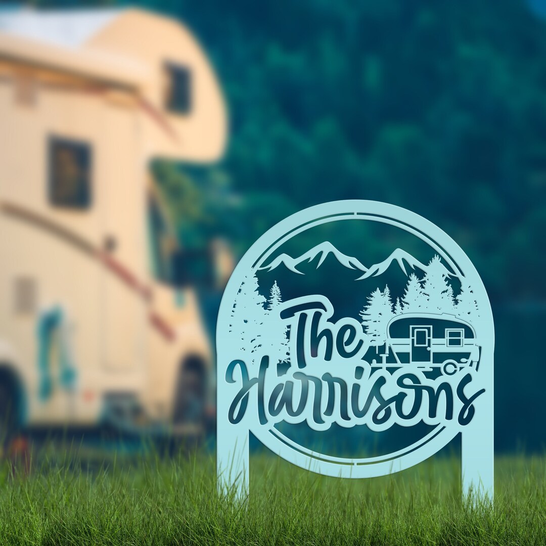 Camping Sign Metal Personalized With Family Name | Outdoor Campsite ...