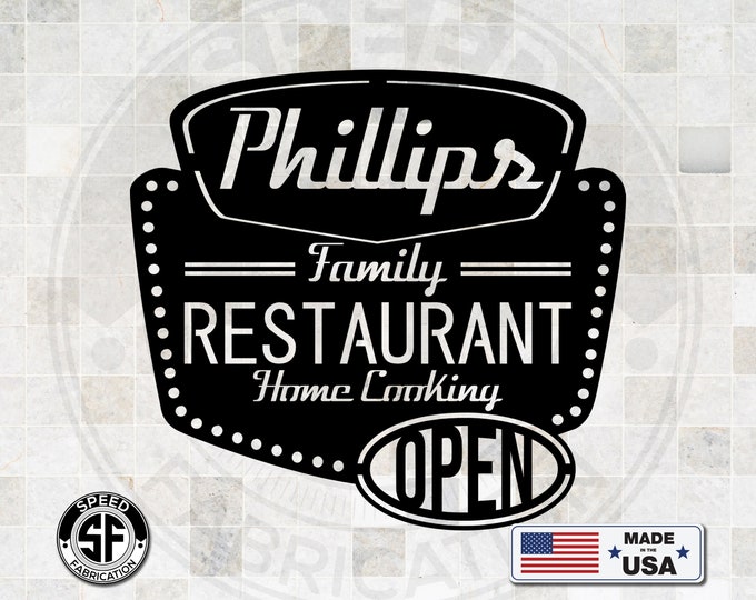 Personalized Family Restaurant Kitchen Metal Sign - Etsy