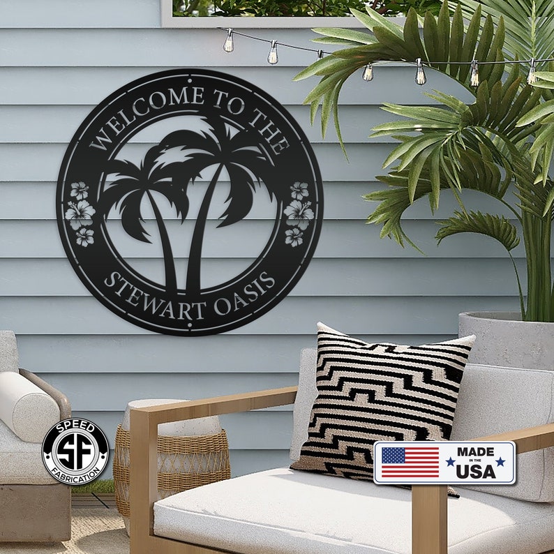 Personalized Tropical Patio or Pool Sign Custom Tropical Sign - Etsy