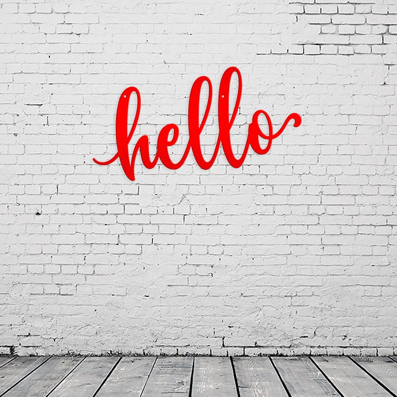 Hello Outdoor/Indoor Metal Sign | Etsy