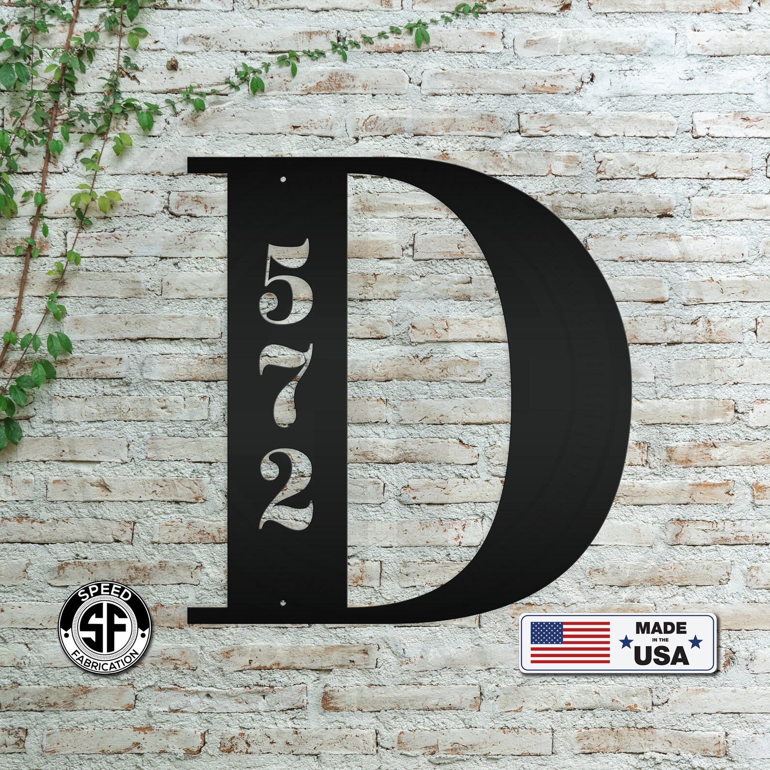 Personalized Monogram and House Number Metal Sign | Etsy