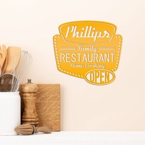 Personalized Family Restaurant Kitchen Metal Sign - Etsy