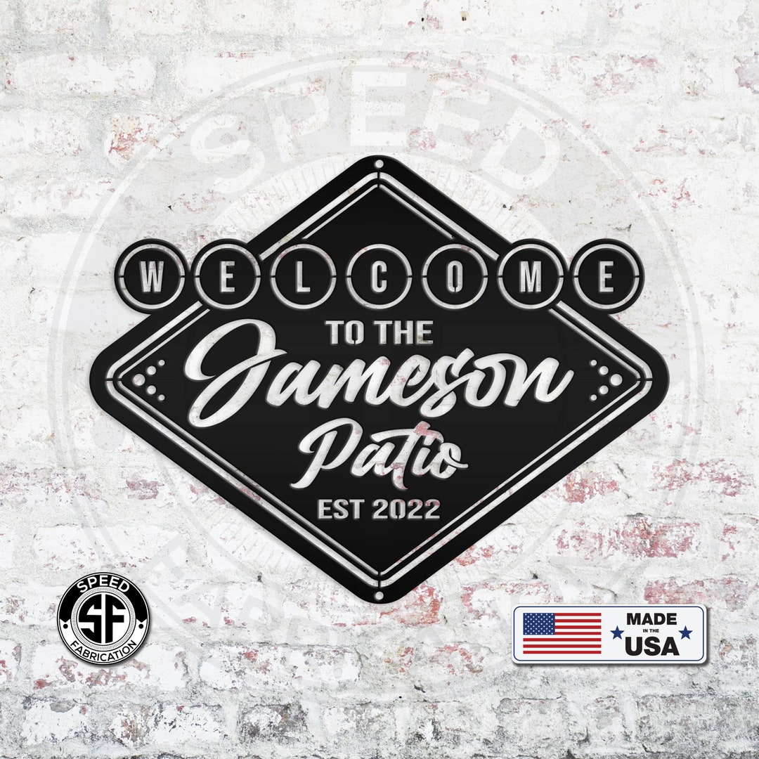 Custom Welcome Sign for Patio With Established Date Outdoor - Etsy