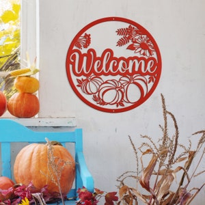 Fall Decor Welcome Sign Wall or Door Wreath Hanger, Thanksgiving ...
