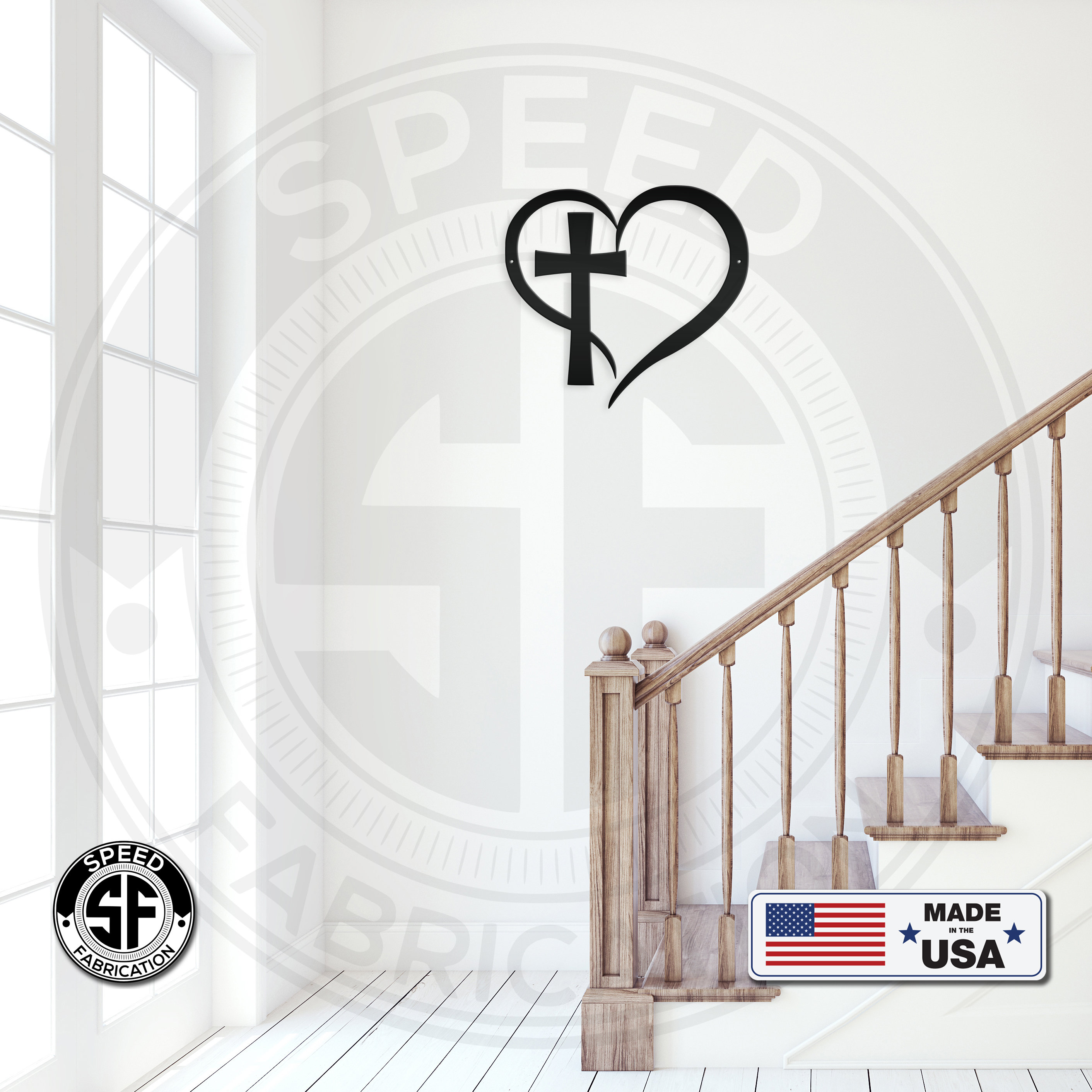 Heart With Cross Metal Sign-christian Wall Art-home Decor - Etsy