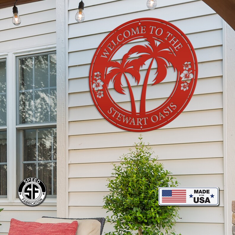 Personalized Tropical Patio or Pool Sign Custom Tropical Sign - Etsy