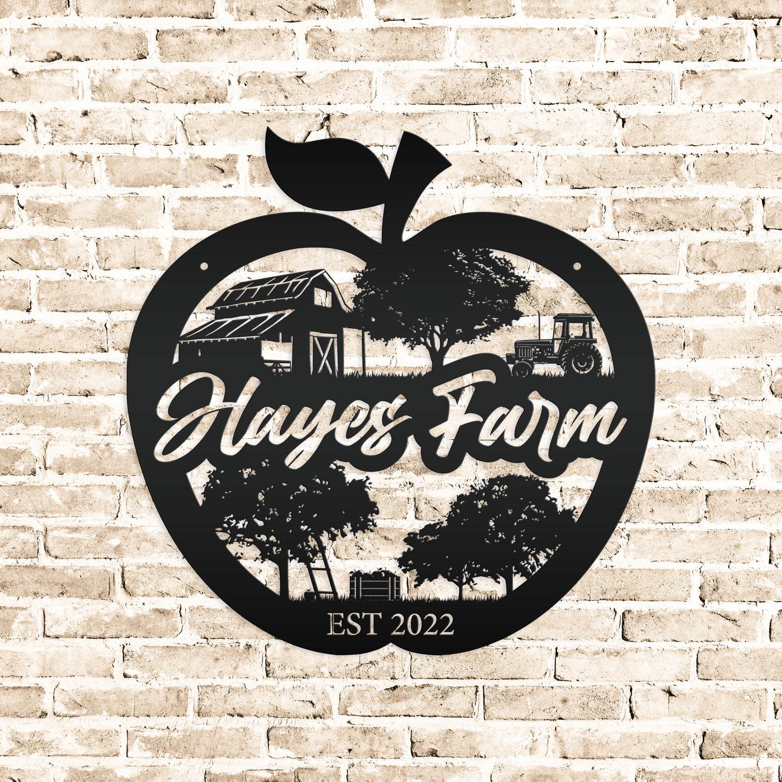 Farm Sign Apple Orchard Sign, Metal Indoor Outdoor Wall Signage ...