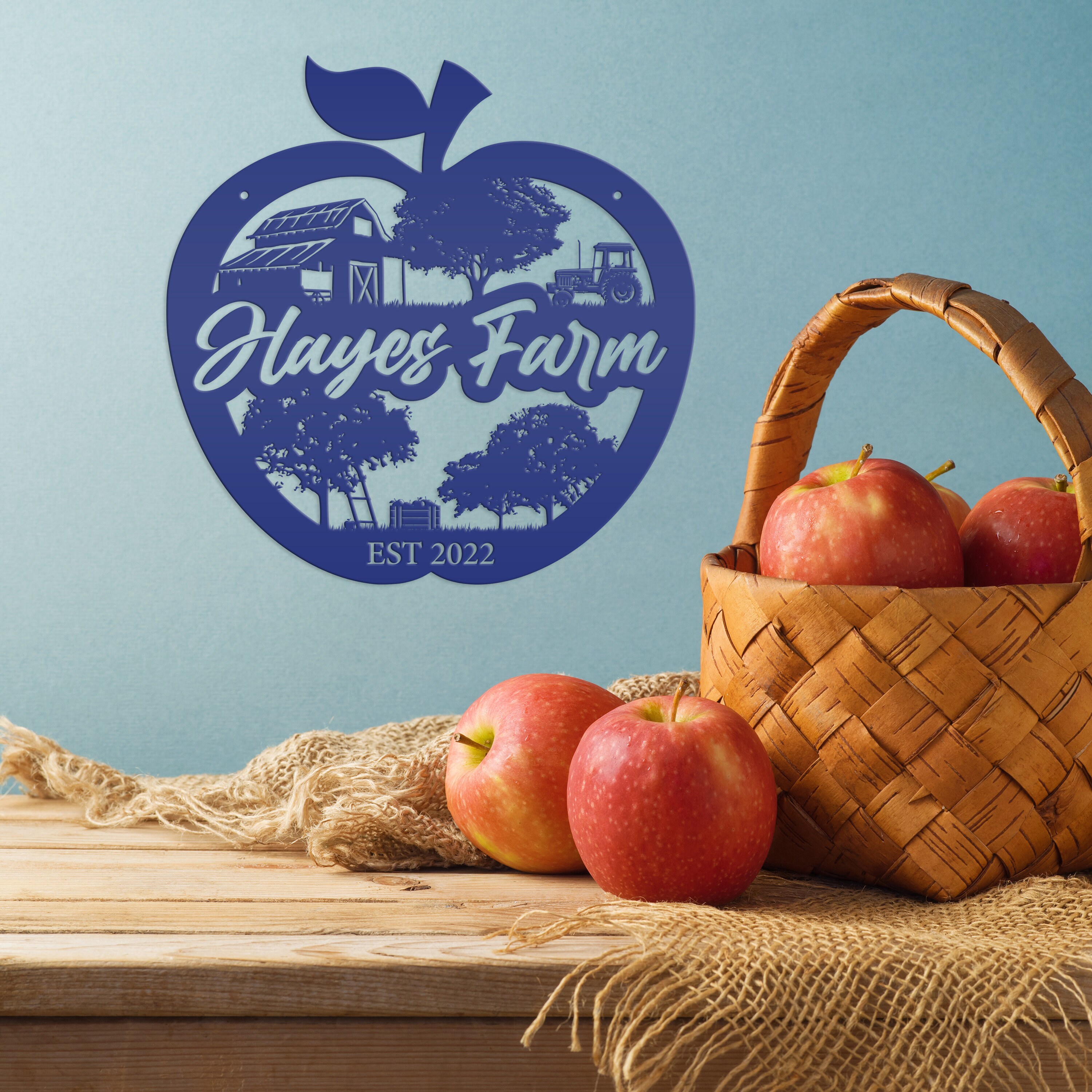 Farm Sign Apple Orchard Sign, Metal Indoor Outdoor Wall Signage ...