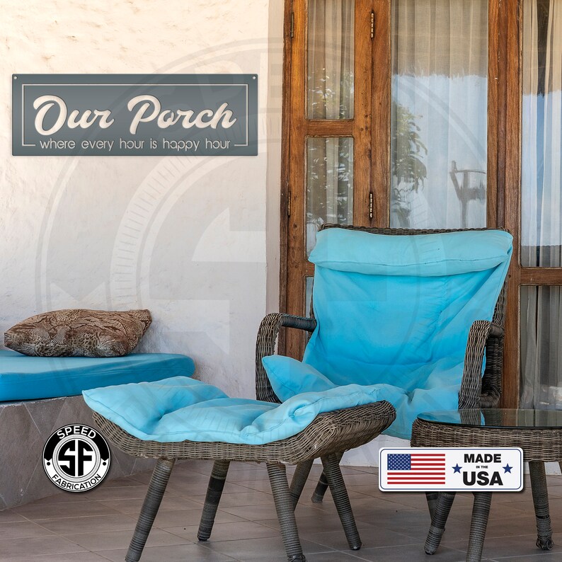 Happy Hour Sign Outdoor Porch Sign Metal Sign for Outdoors - Etsy