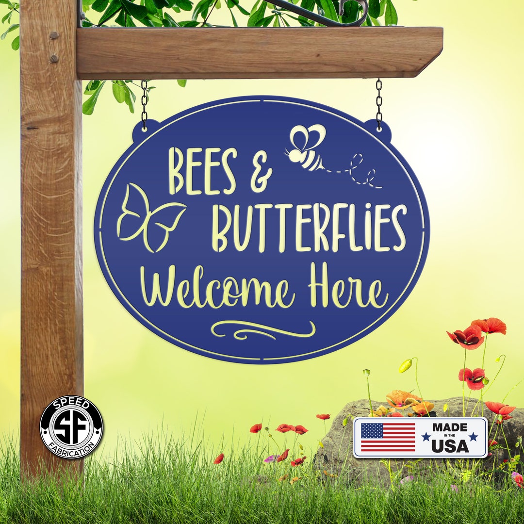 Bees & Butterflies Welcome Sign - Etsy