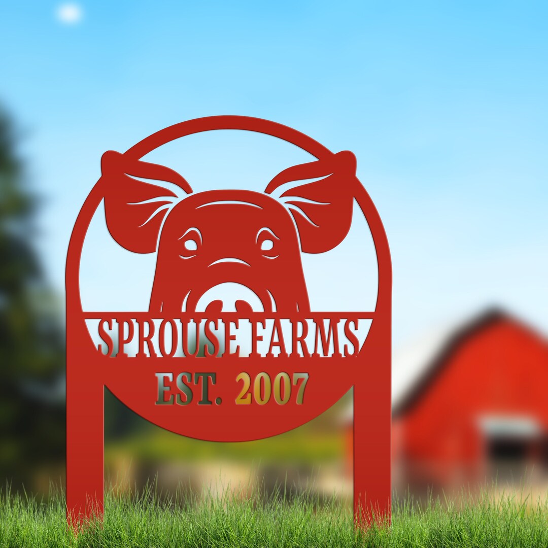 Metal Pig Farm Yard Stake for Personalized Outdoor Decor - Rustic ...