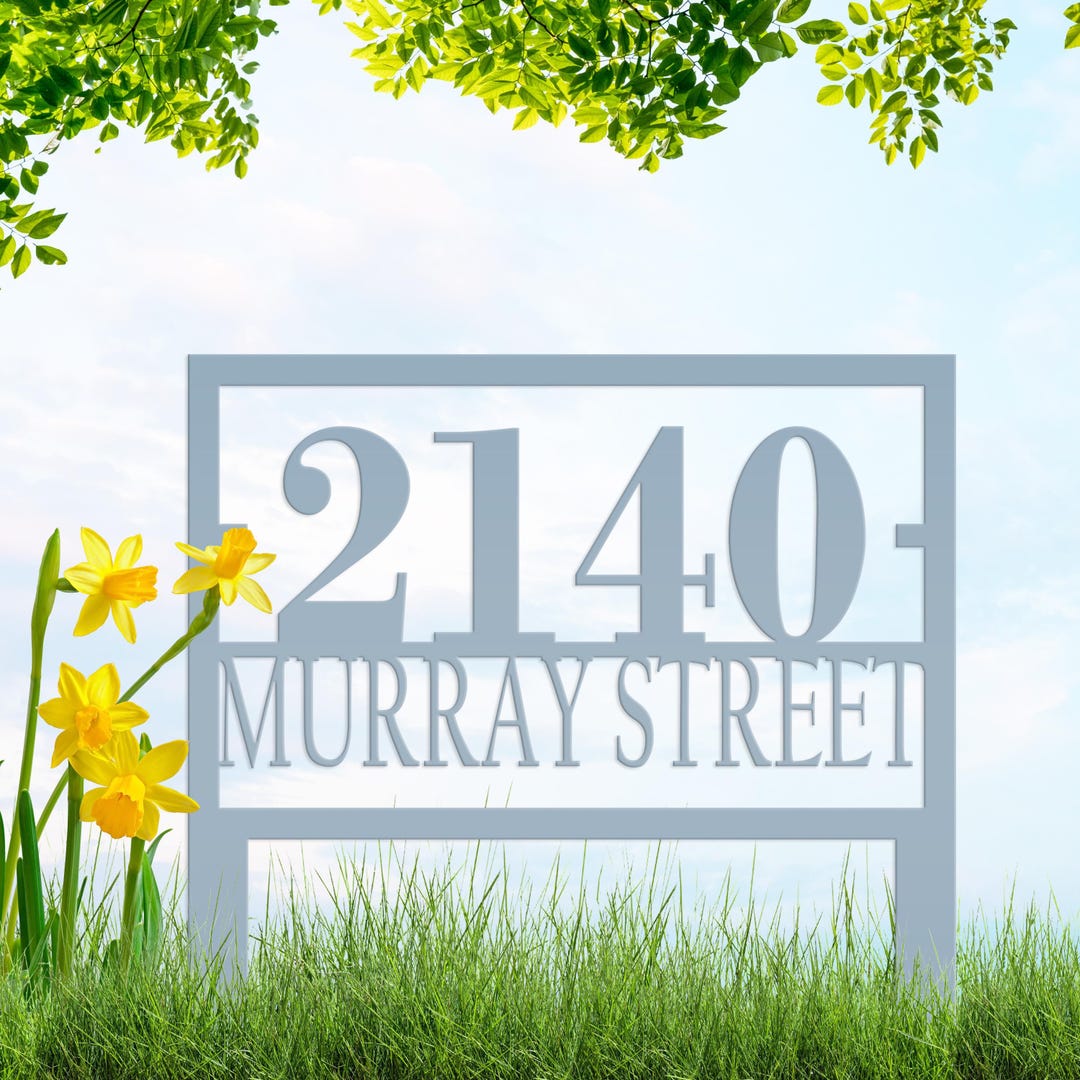 Custom Metal Address Sign for Yard - Personalized Garden Stake - Unique ...