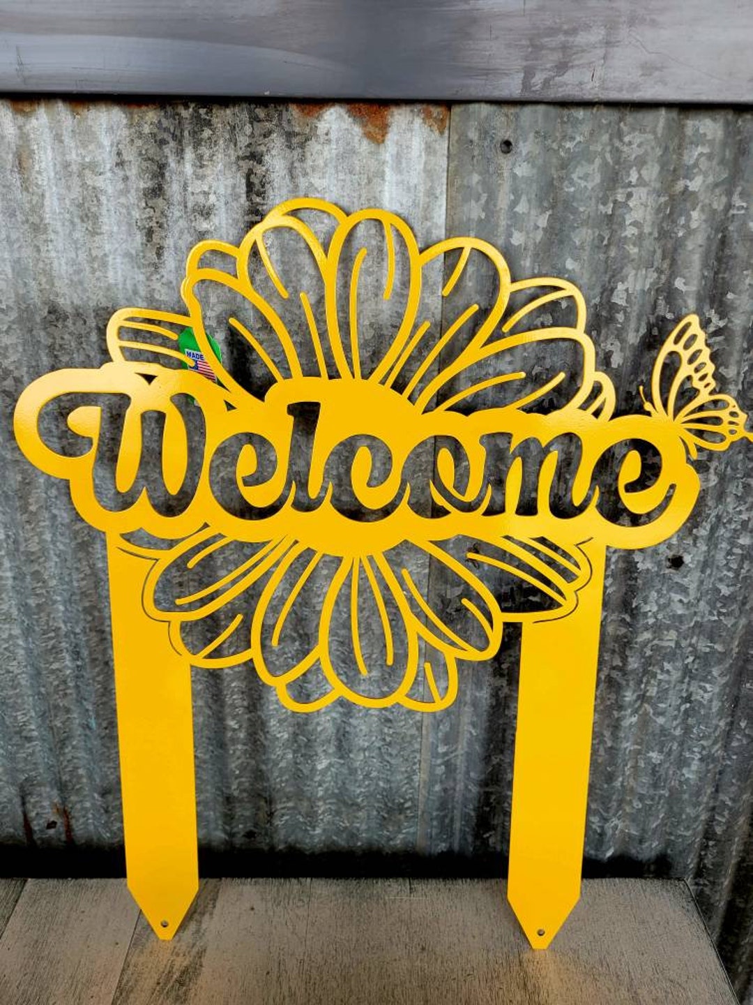 Welcome Garden Stake, Flower Garden Stake With Flower, Mother's Day ...