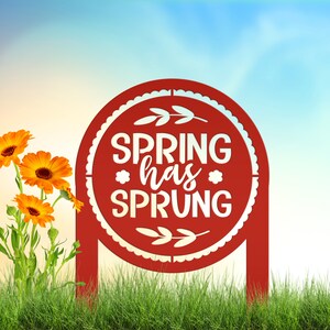 Metal Spring Has Sprung Yard Stake - Outdoor Spring Decor - Etsy