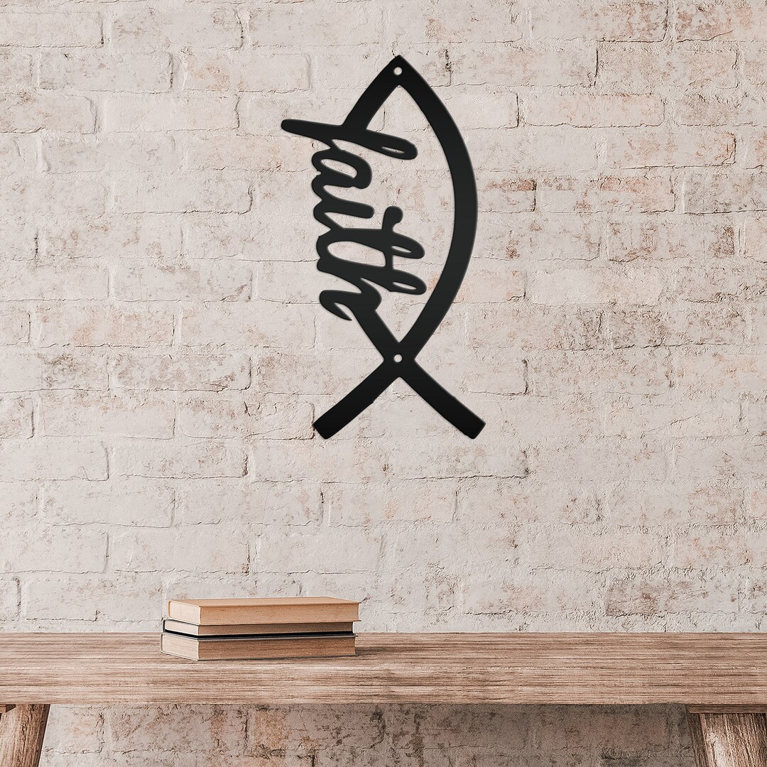 Faith Fish Jesus Fish Love Metal Sign Christian Gift Religious Gift - Etsy