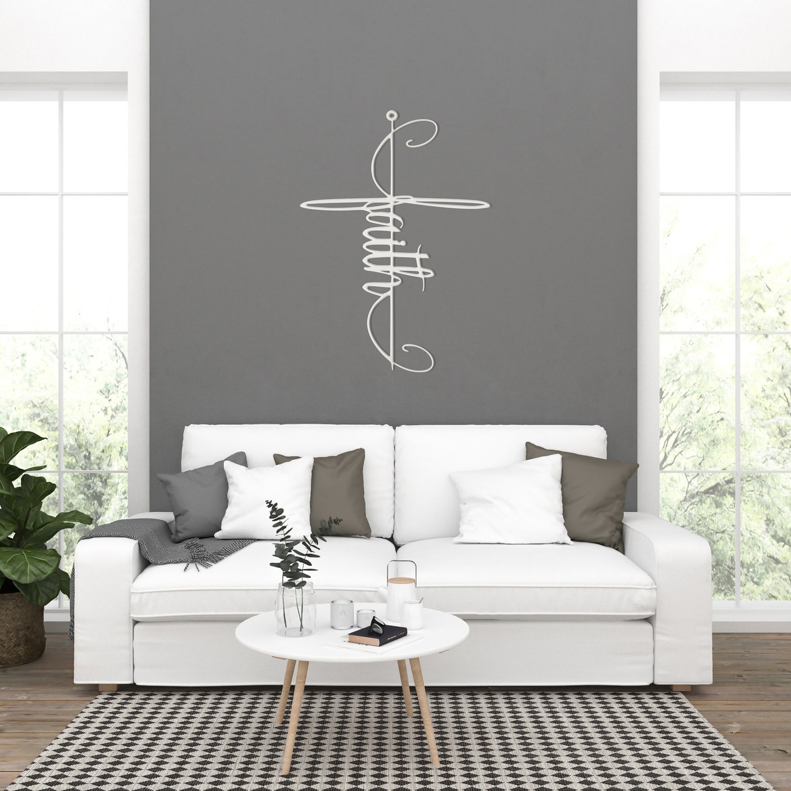 Faith Cross Wall Hanging Metal Sign Faith Christian Wall Art Faith ...