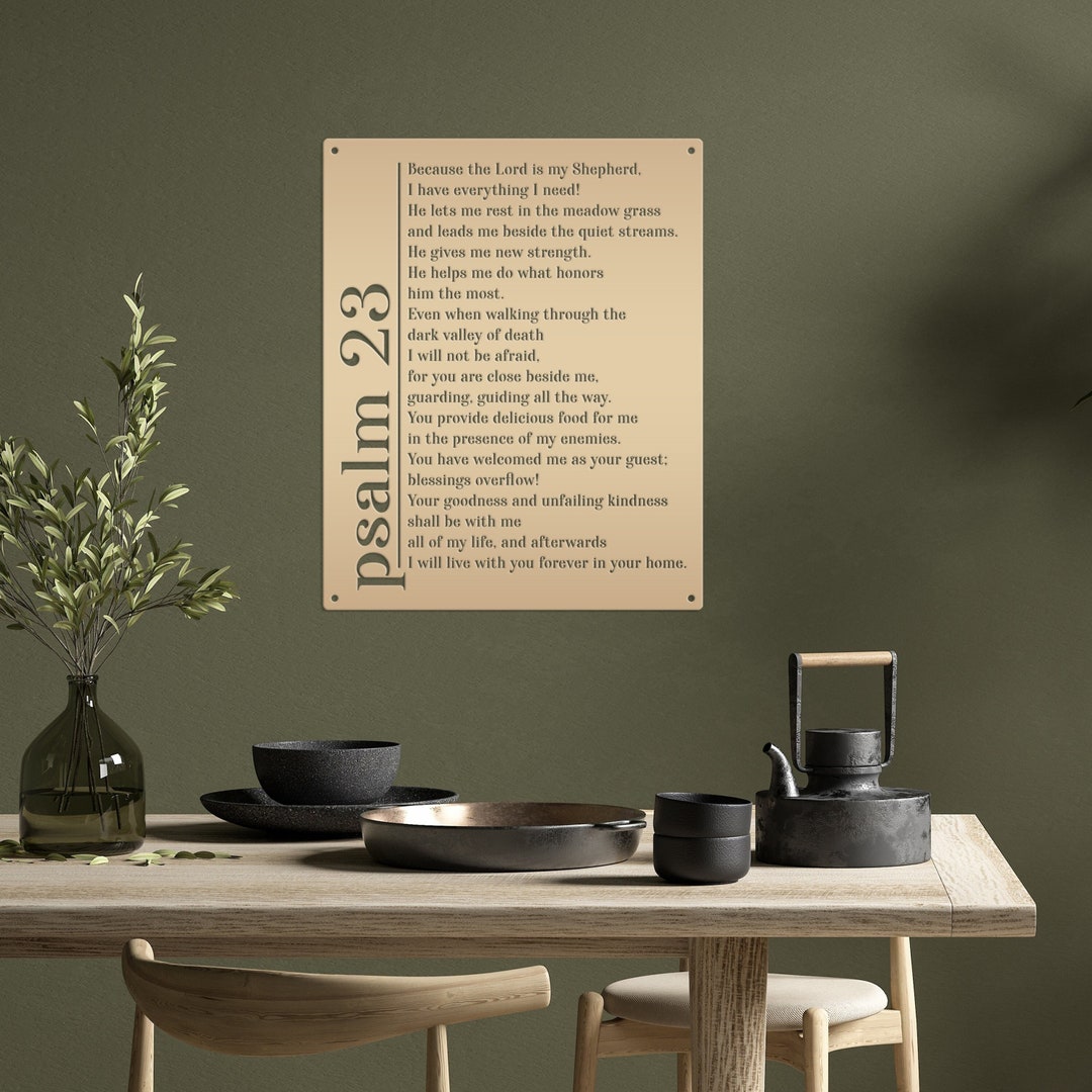 Modern Psalm 23 Wall Art - Faith-inspired Home Decor Sign ...