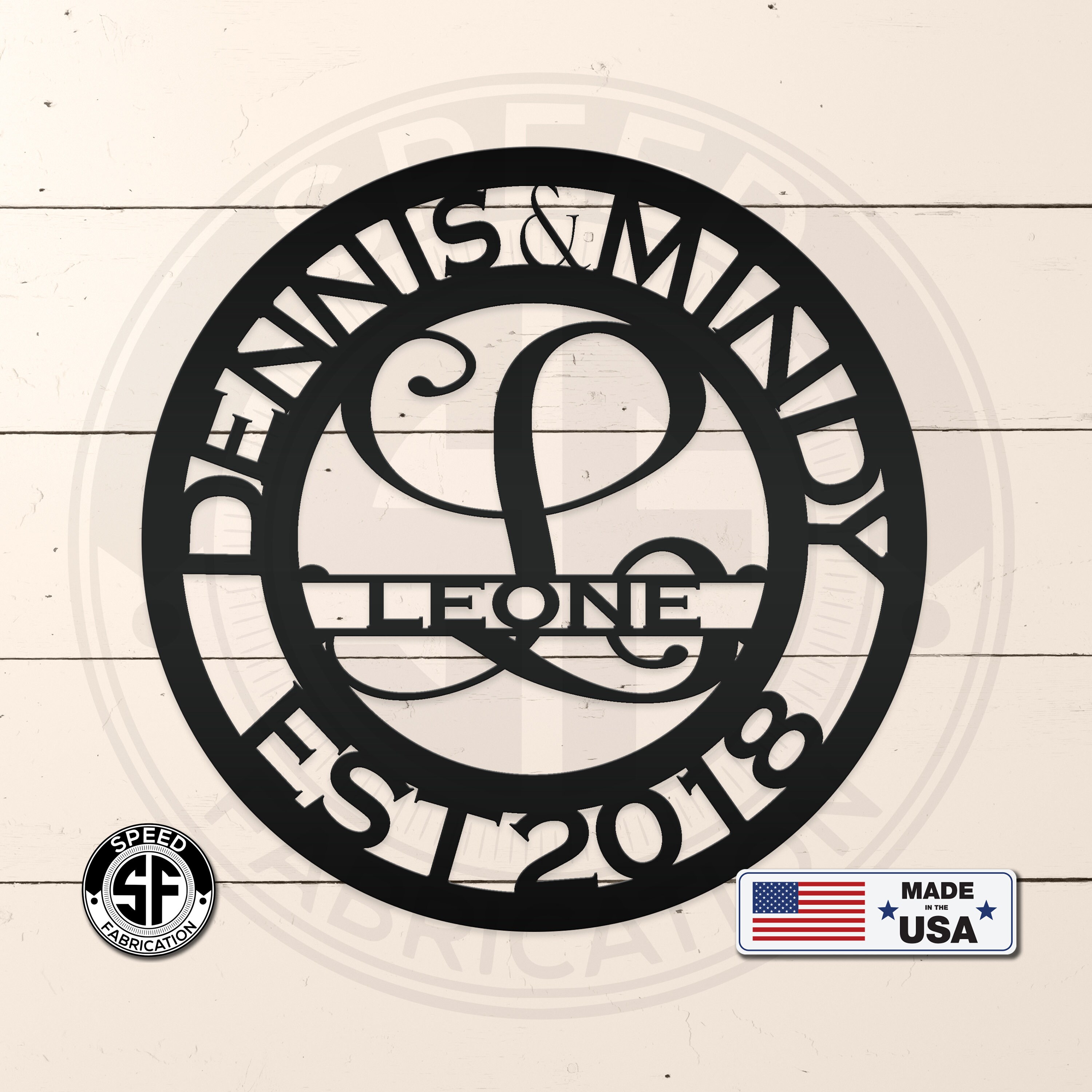 Wall Décor Round Letter Sign Round Monogram Sign Shiplap Monogram 3D ...