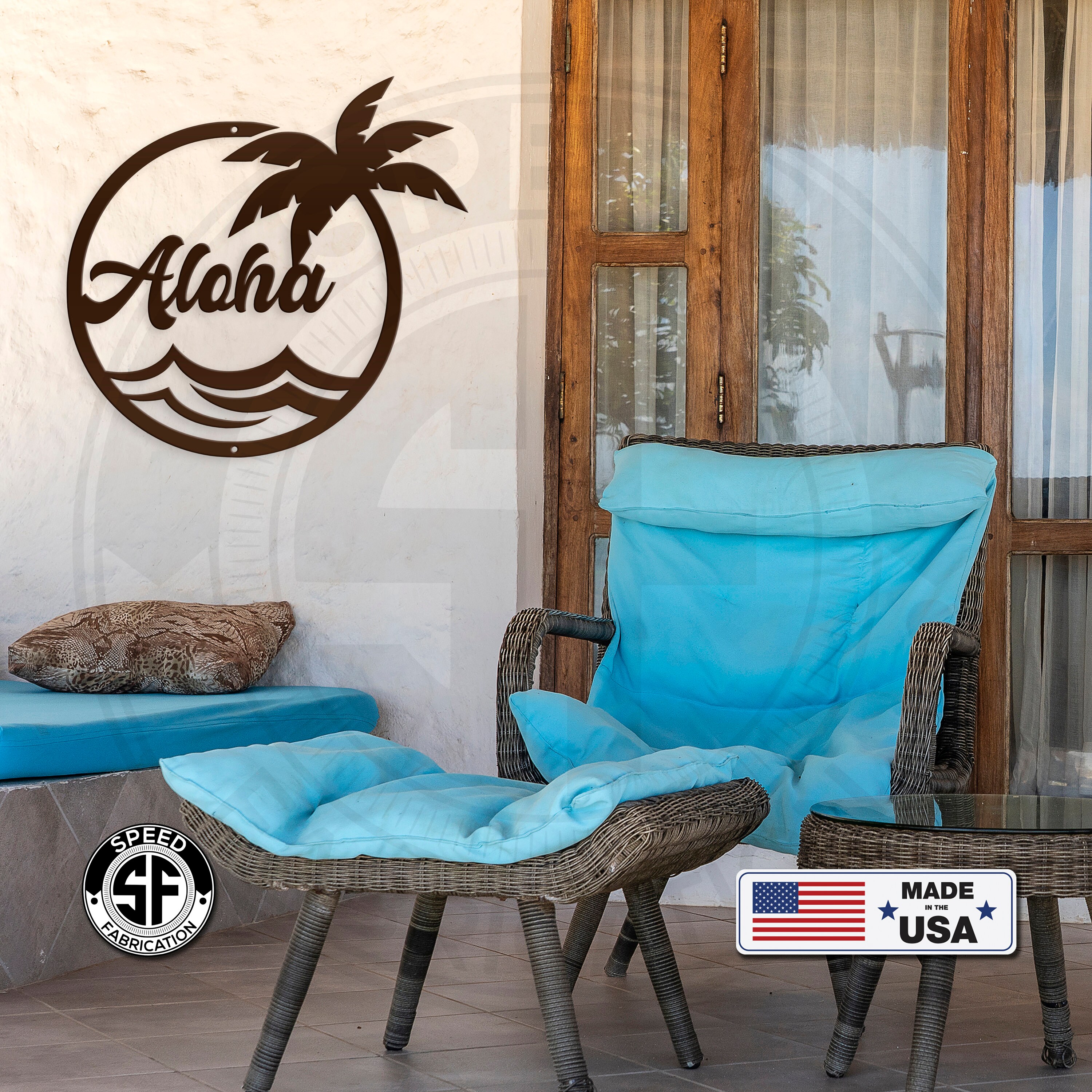 Palm Tree Aloha Sign Tropical Sign - Etsy