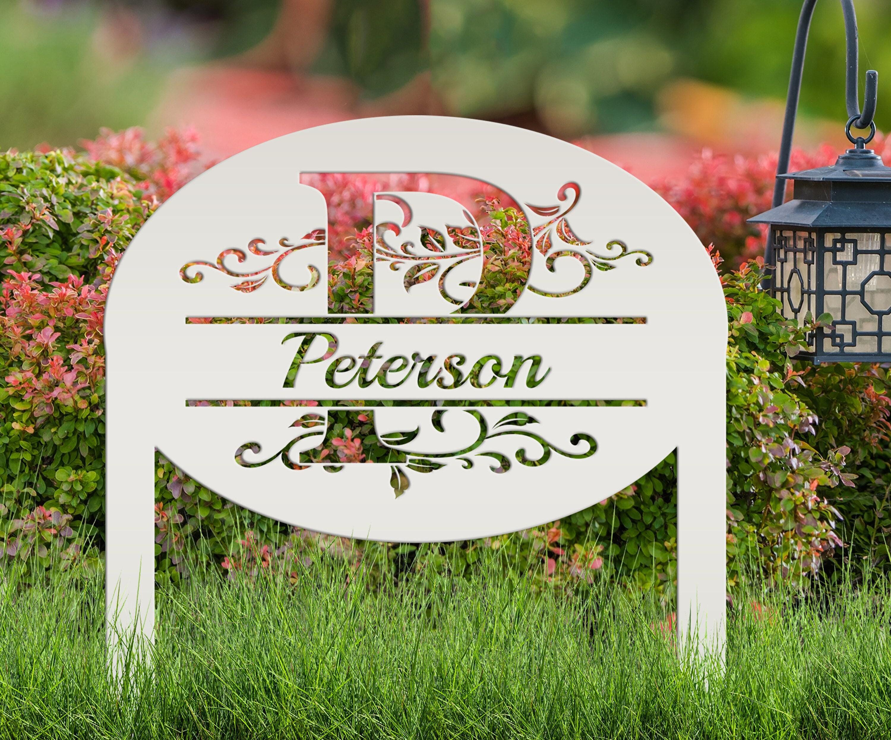 Name Sign Made From Metal With Stakes for Displaying in the Front Yard ...