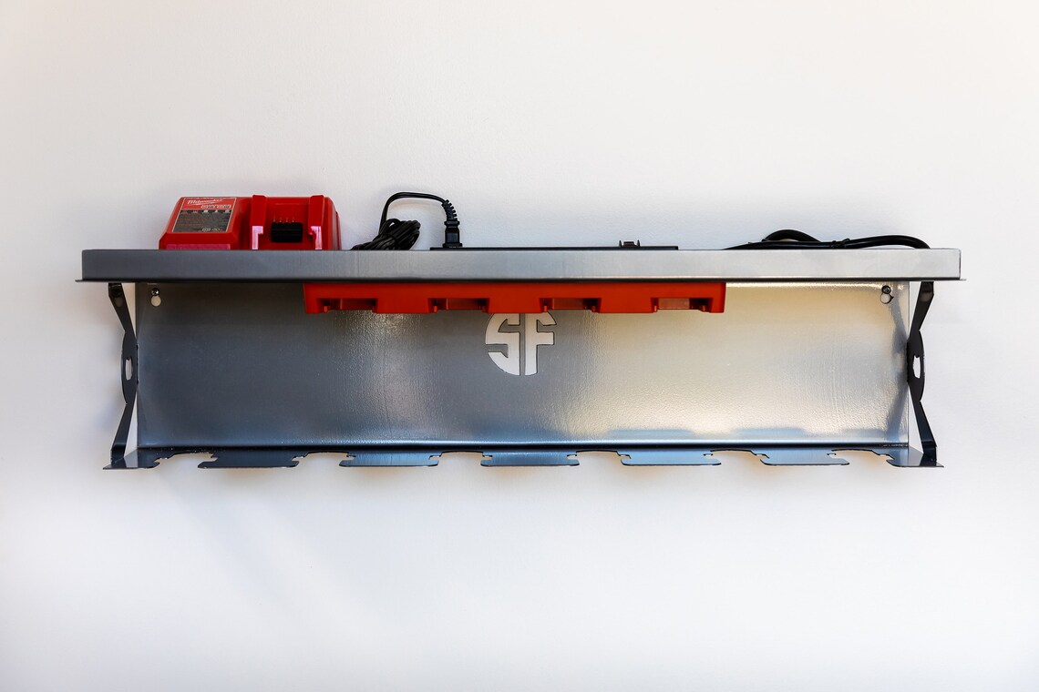 Power Tool Rack Organizer With Battery Rack and Charging - Etsy