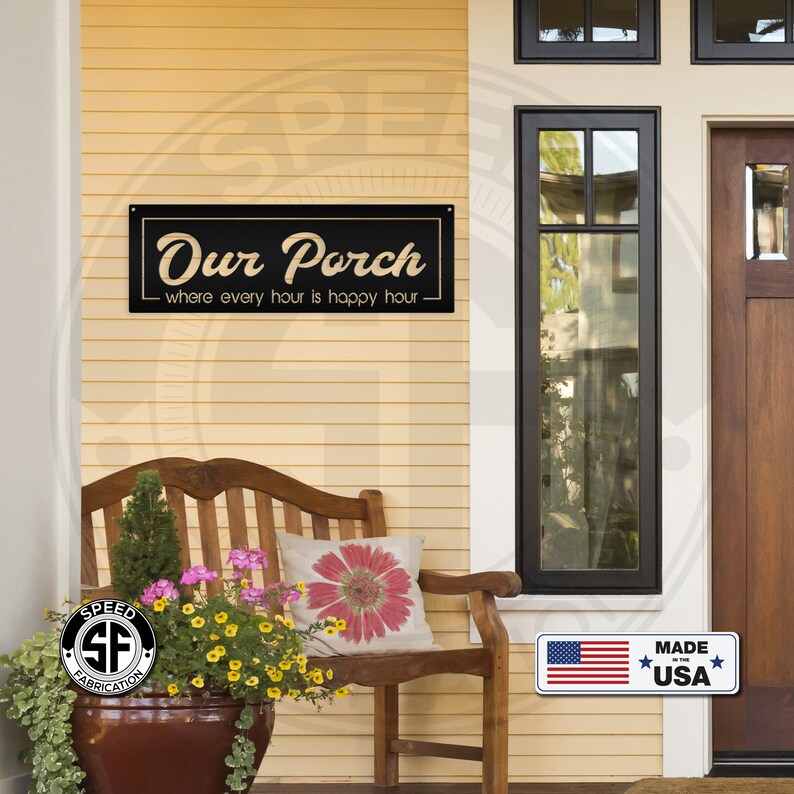 Happy Hour Sign Outdoor Porch Sign Metal Sign for Outdoors - Etsy