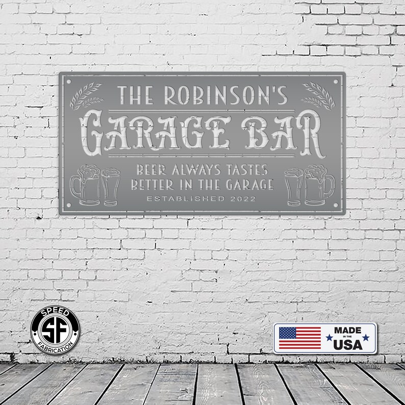 Rectangle Custom Garage Bar Metal Sign Make It Your Own - Etsy