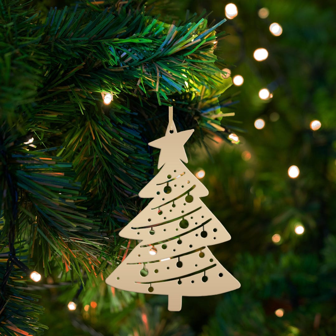 Unique Tree-shaped Metal Ornament – Perfect for Christmas Gifts - Laser ...