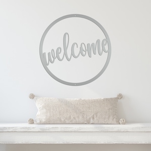 Round Welcome Metal Sign - Welcome Sign for Business or Home - Etsy