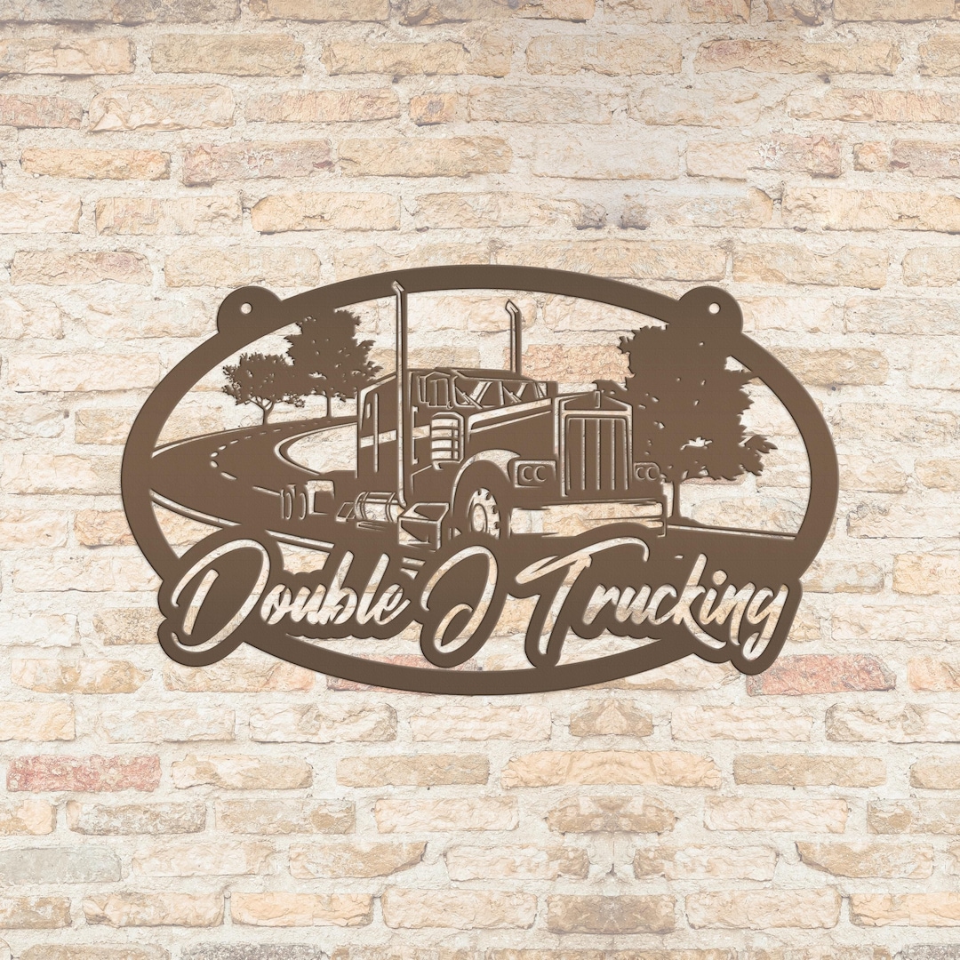 Semi Truck Sign, Metal Custom 18 Wheeler Decor, Personalized Big Rig ...