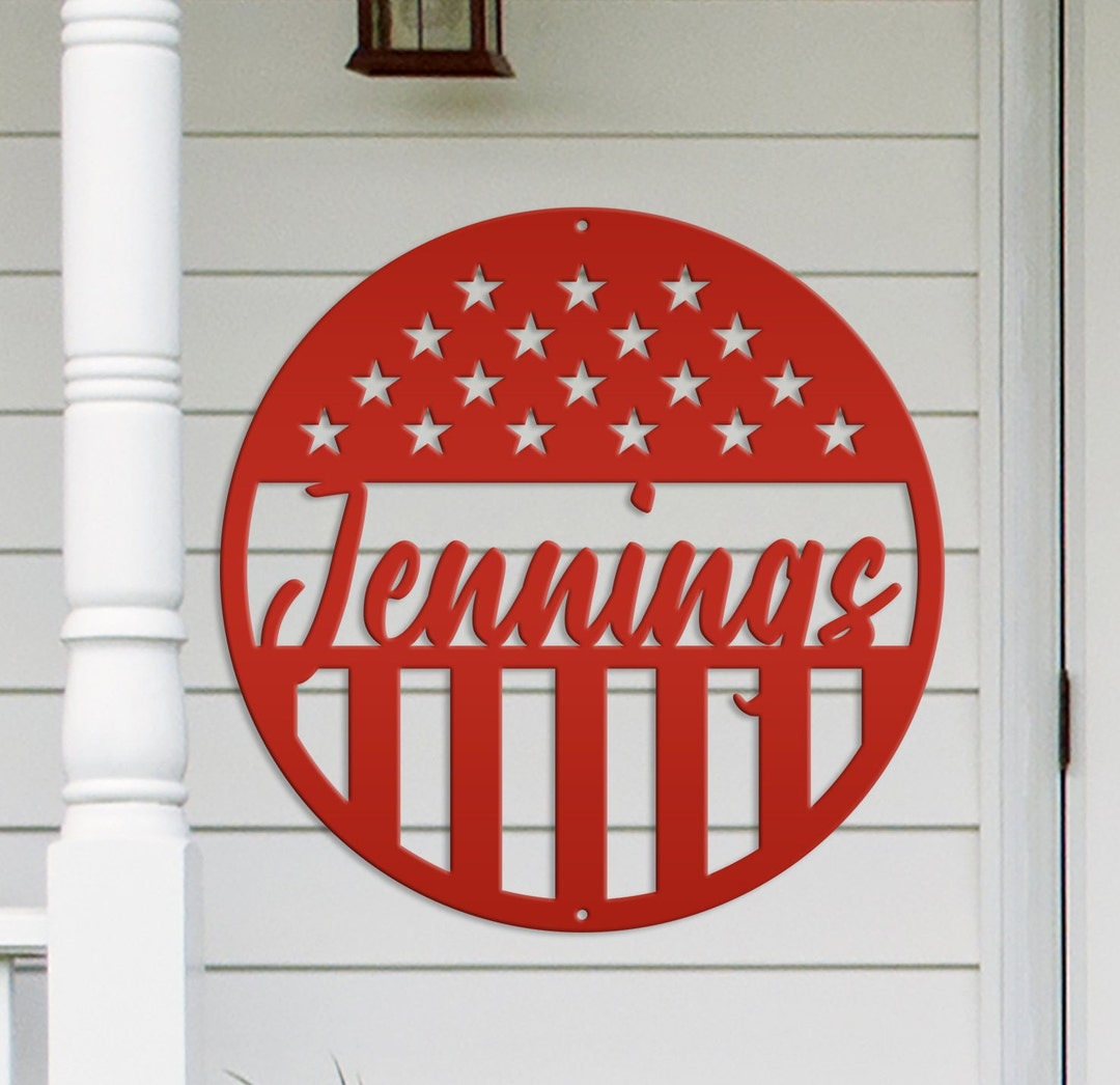 Custom Patriotic Americana Name Sign - Custom Stars and Stripes Sign - Etsy