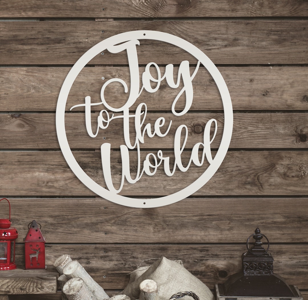Christmas Decor, Joy to the World Sign, Christian Wall Hanging, Front ...