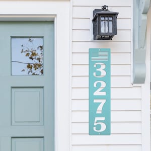 Patriotic House Numbers Metal Sign - Flag Address Sign - Etsy