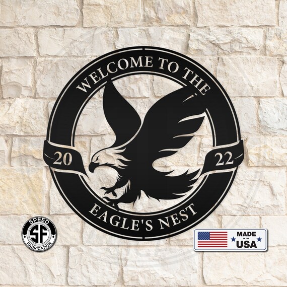 Personalized Eagle Welcome Sig With Established Date - Etsy