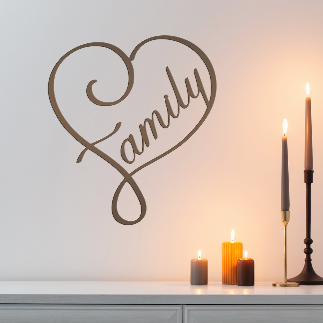 Metal Family Heart - Decorative Family Heart - Etsy