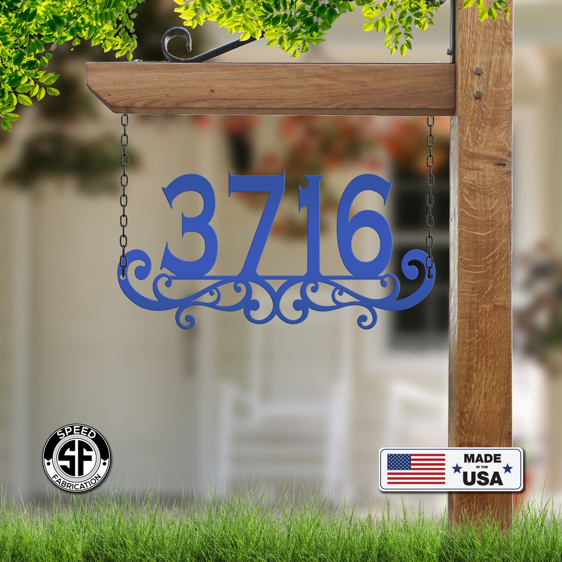 Personalized Scroll House Numbers Metal Sign - Etsy