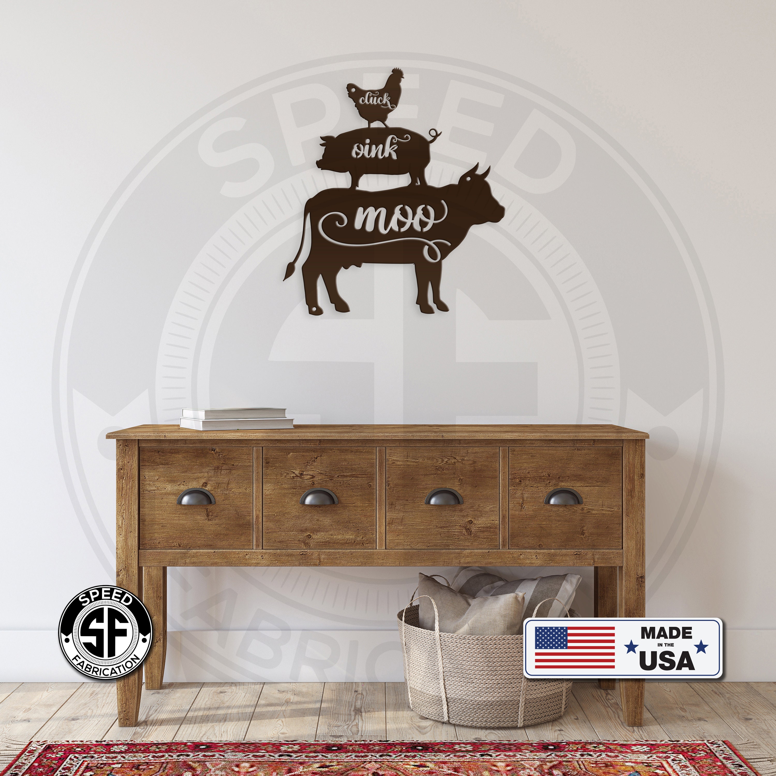 Cluck Oink Moo Metal Farm Animal Sign | Etsy