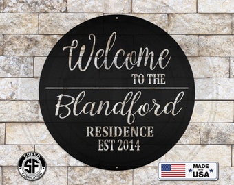 Personalized Round Address Metal Sign Modern Address Sign - Etsy