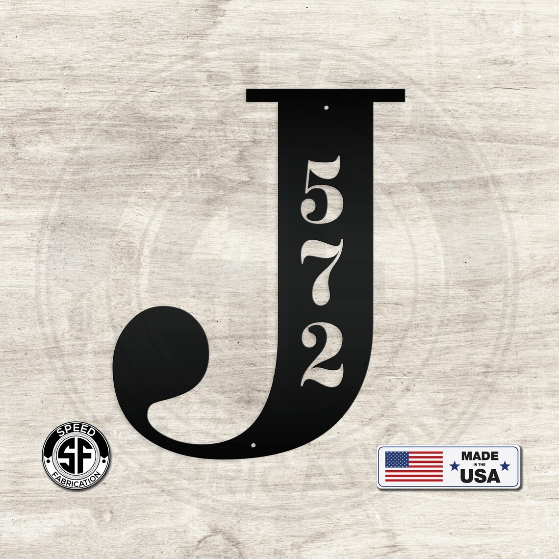 Personalized Monogram and House Number Metal Sign | Etsy