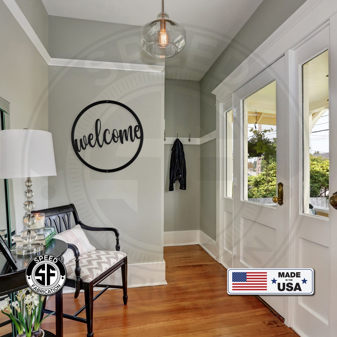 Round Welcome Metal Sign Welcome Sign for Business or Home - Etsy